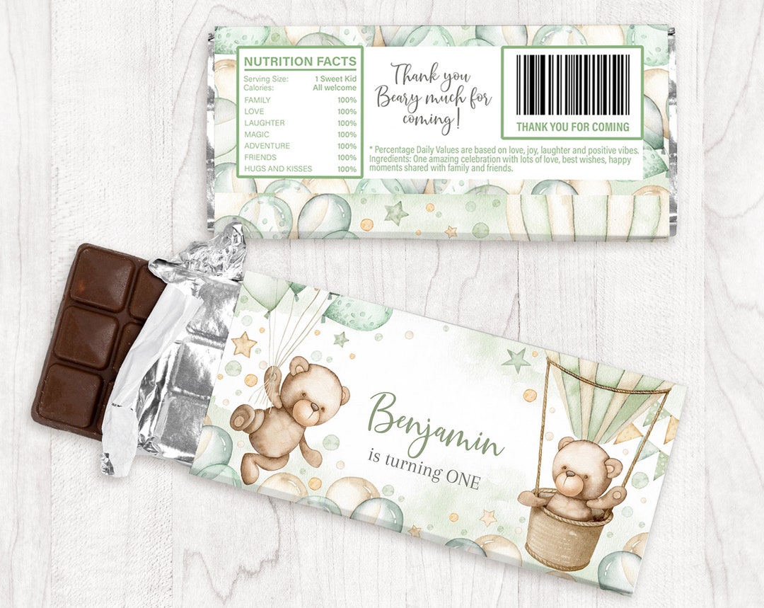 EDITABLE Digital Chocolate Bar Wrappers Corjl Template. Personalized ...