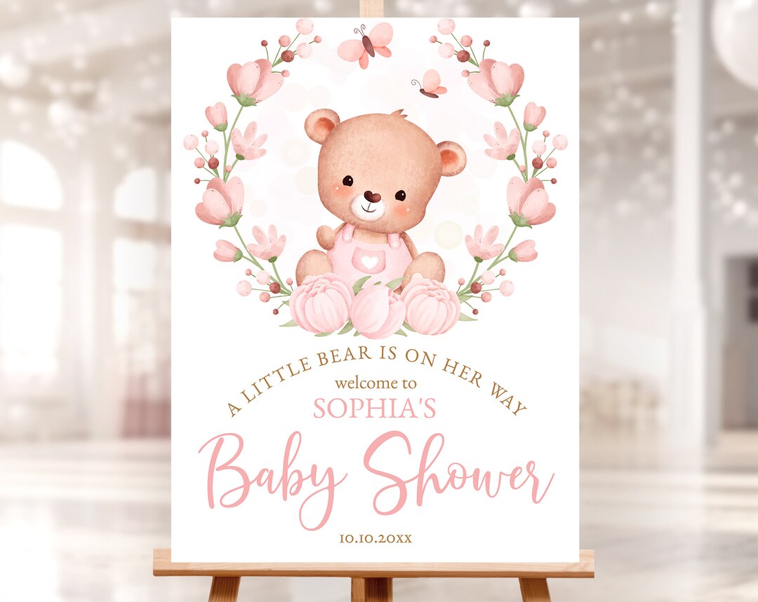 Editable Digital Baby Shower Welcome Sign Template. Personalized Baby ...