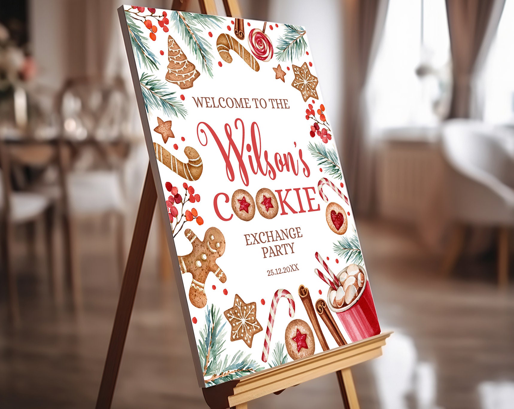 Editable Cookie Exchange Party Welcome Sign. Cookie Decorating ...