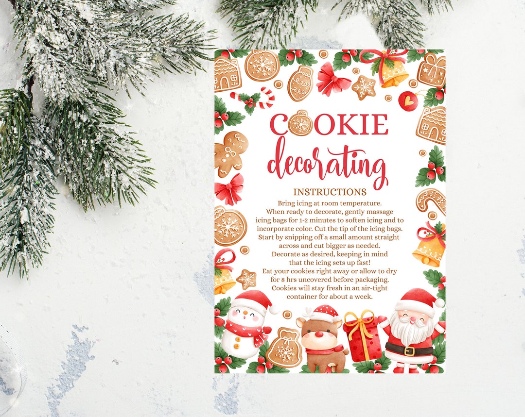 Editable Cookie Decorating Instructions Kit. Christmas, Cookie ...
