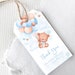 Editable Blue Teddy Bear Thank You Tag Template. 1st Baby Boy Birthday ...