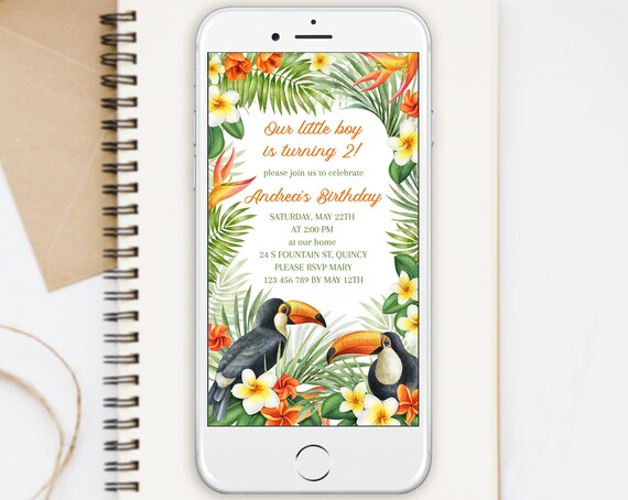 EDITABLE Birthday Electronic Invitation Template. Personalized | Etsy