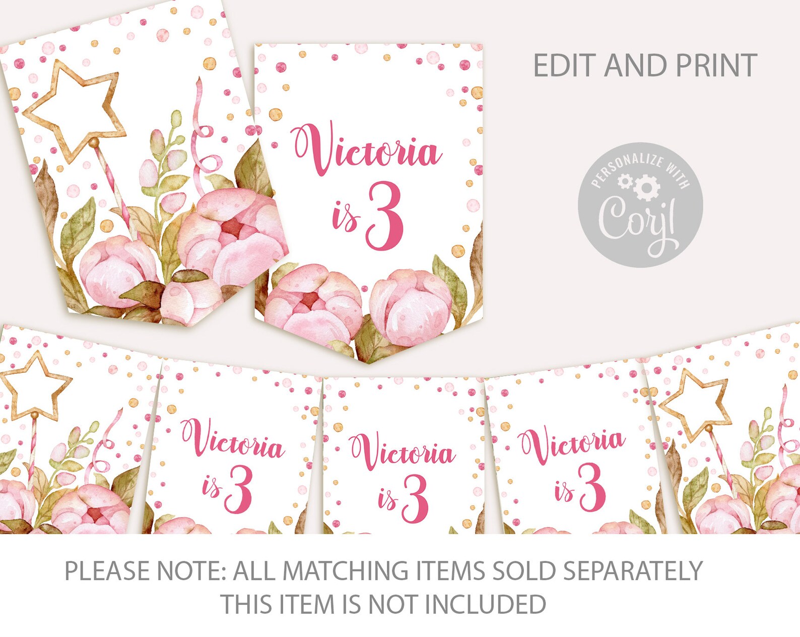 HAPPY BIRTHDAY Banner. Printable Digital Party Decoration. - Etsy