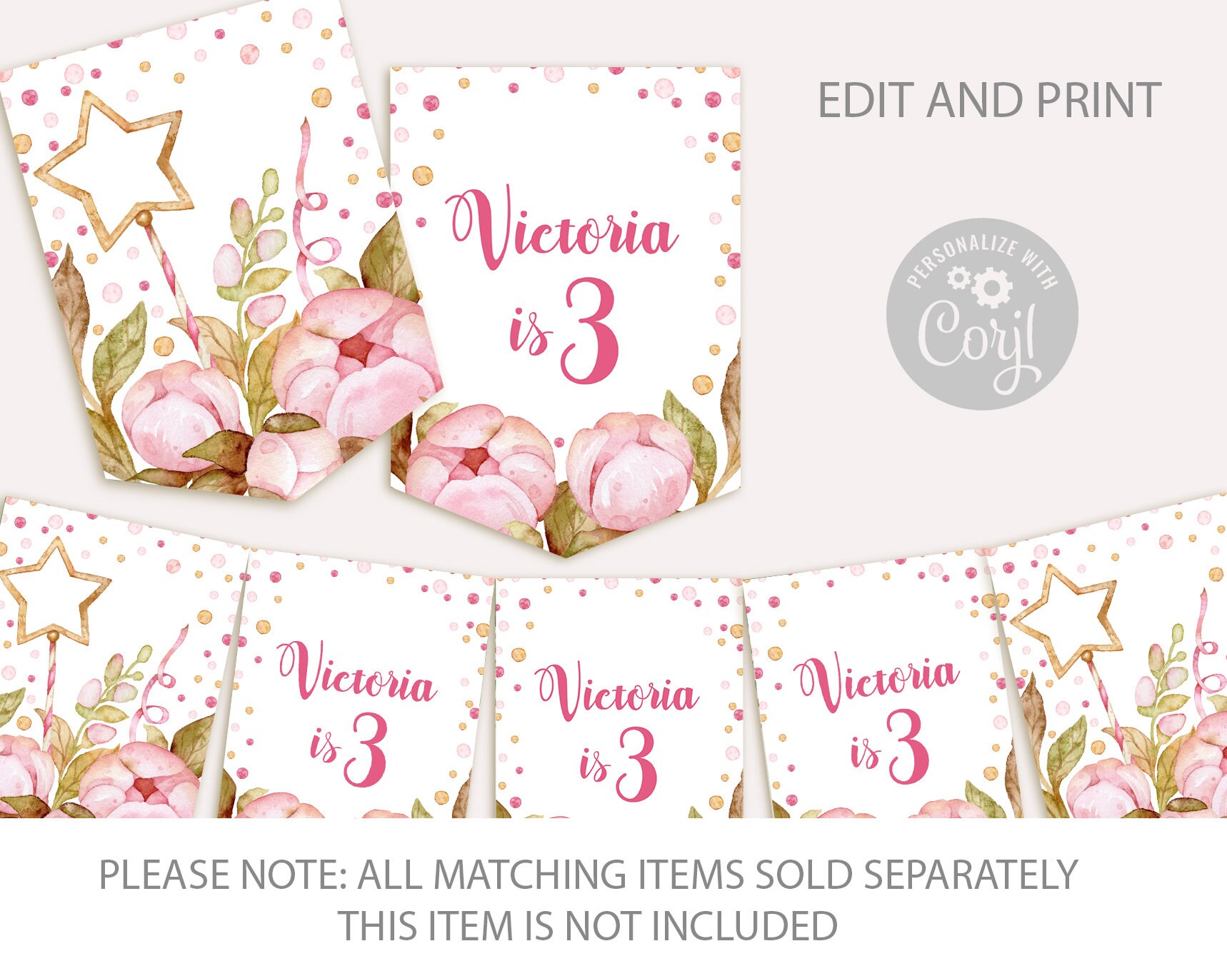 HAPPY BIRTHDAY Banner. Printable Digital Party Decoration. - Etsy