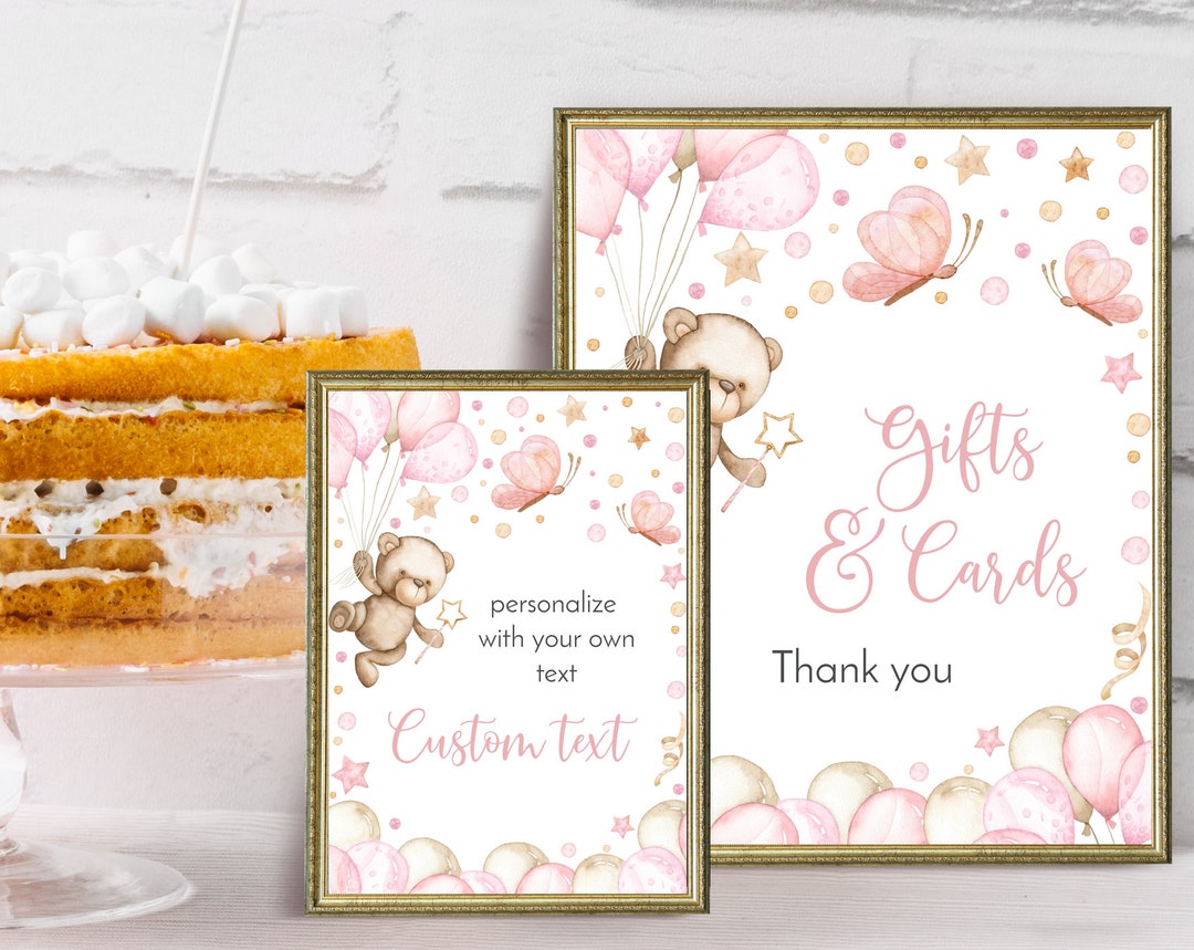 Editable Teddy Bear Signs Set. Baby Girl 1st Birthday. Pink - Etsy