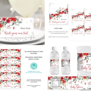 Editable Santa Baby Bundle. Personalized Christmas, Winter Baby Shower ...