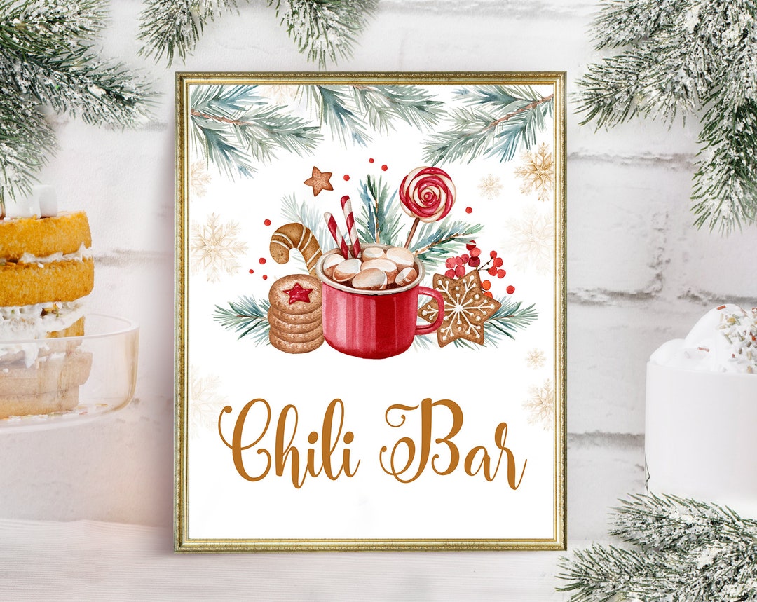 Editable Cookies and Cocoa Party Sign. Hot Chocolate Christmas, Cookie ...