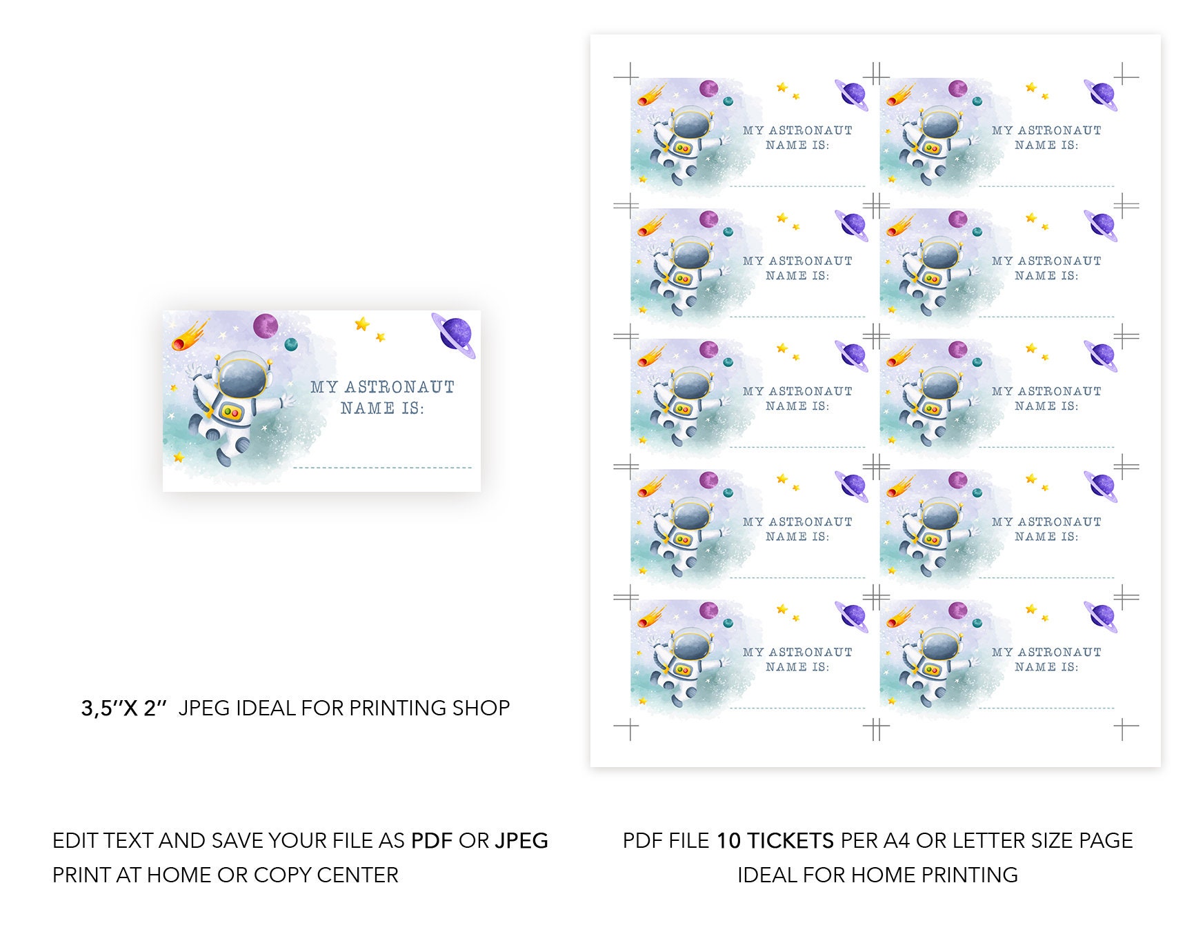 Editable Astronaut Game. Boy 4th Birthday Party, Outer Space, Planets ...