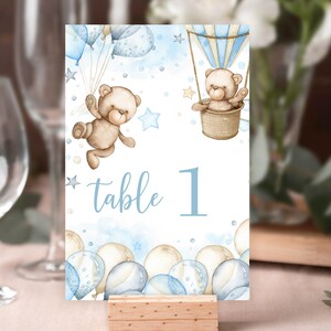 EDITABLE Menu Card and Table Number. Personalized Boy Baby Shower. Blue ...