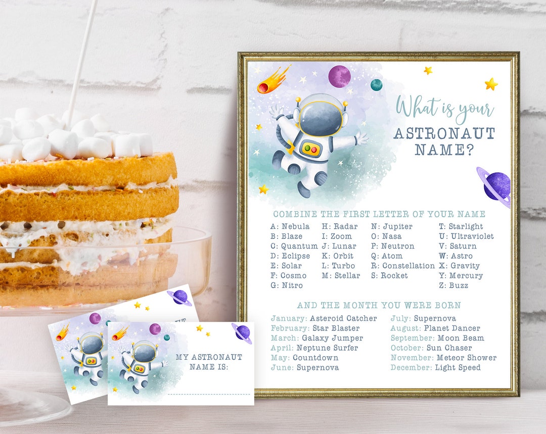 Editable Astronaut Game. Boy 4th Birthday Party, Outer Space, Planets ...