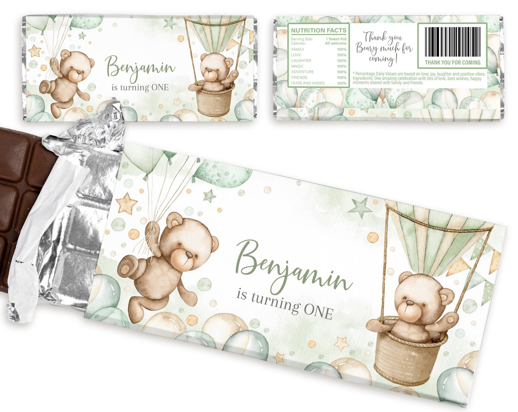EDITABLE Digital Chocolate Bar Wrappers Corjl Template. - Etsy Australia