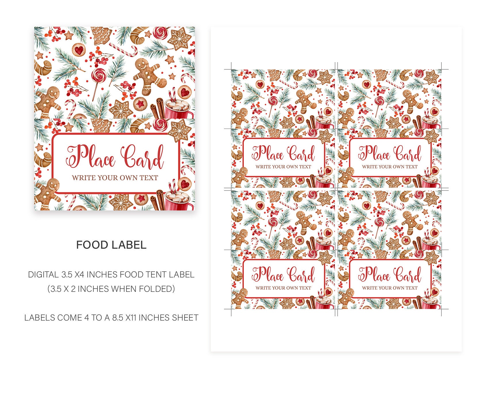 EDITABLE Cookie Exchange Party Food Label Place Card. - Etsy