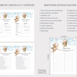 18 Digital Baby Shower Games. Blue Teddy Bear Party. It's a Boy ...