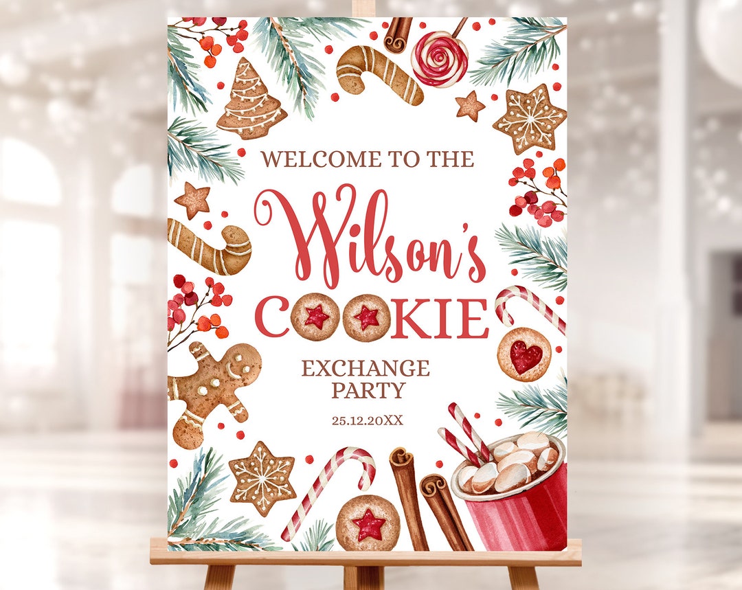 Editable Cookie Exchange Party Welcome Sign. Cookie Decorating ...