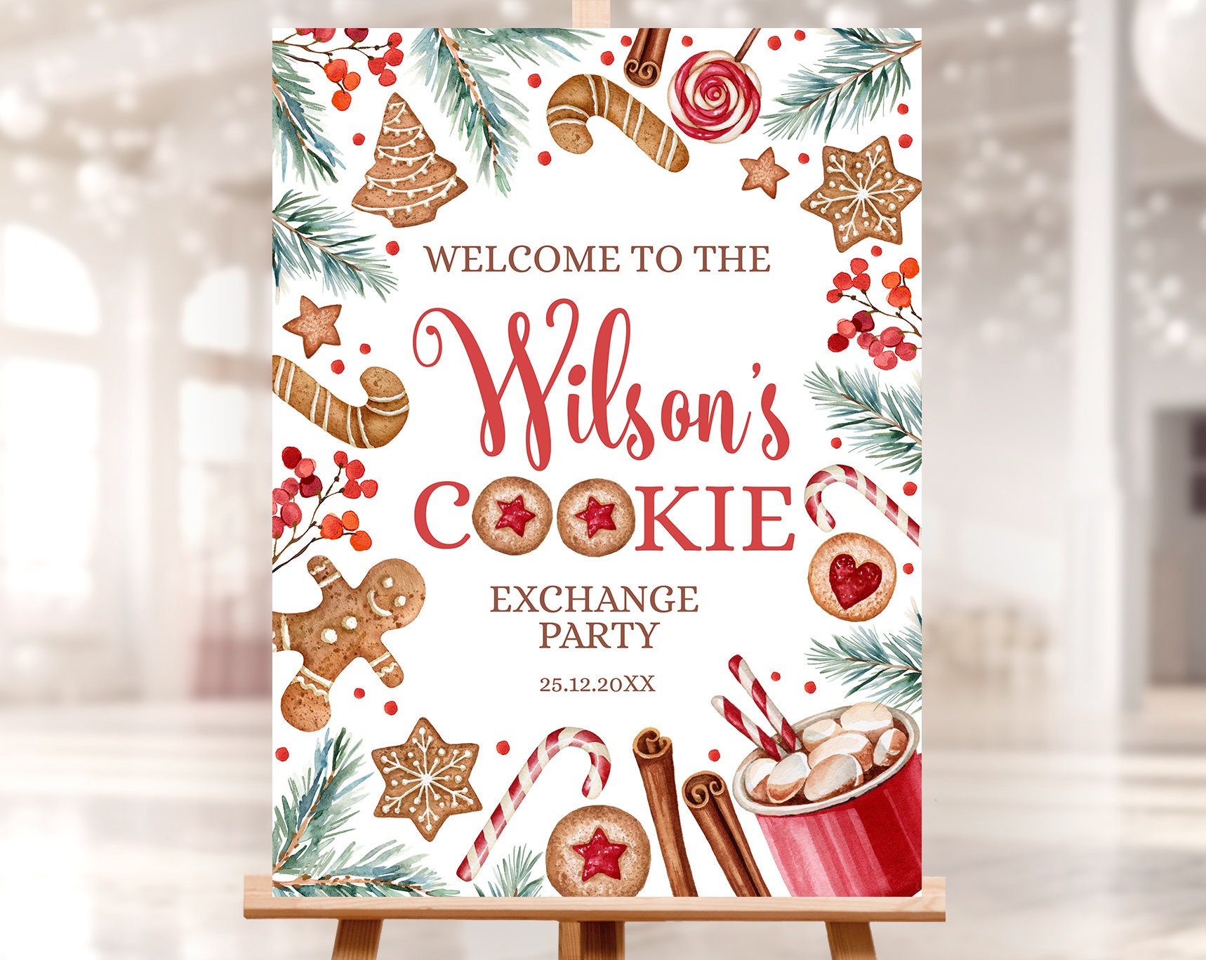 Editable Cookie Exchange Party Welcome Sign. Cookie Decorating ...