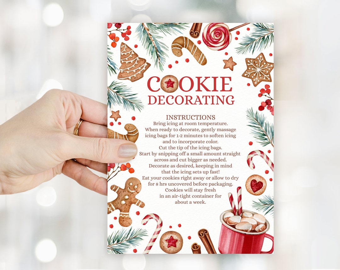 Editable Cookie Decorating Instructions Kit. Christmas, Cookie ...