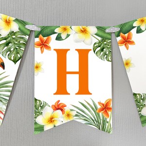HAPPY BIRTHDAY Tropical Banner. Printable Digital Party Decoration ...