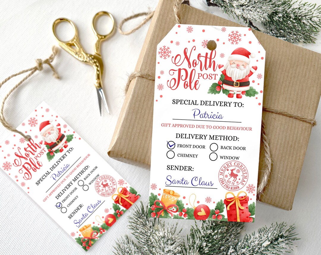 Editable North Pole Special Delivery Tag. Christmas, Winter, Holiday ...