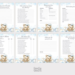 18 Digital Baby Shower Games. Blue Teddy Bear Party. It's a Boy ...
