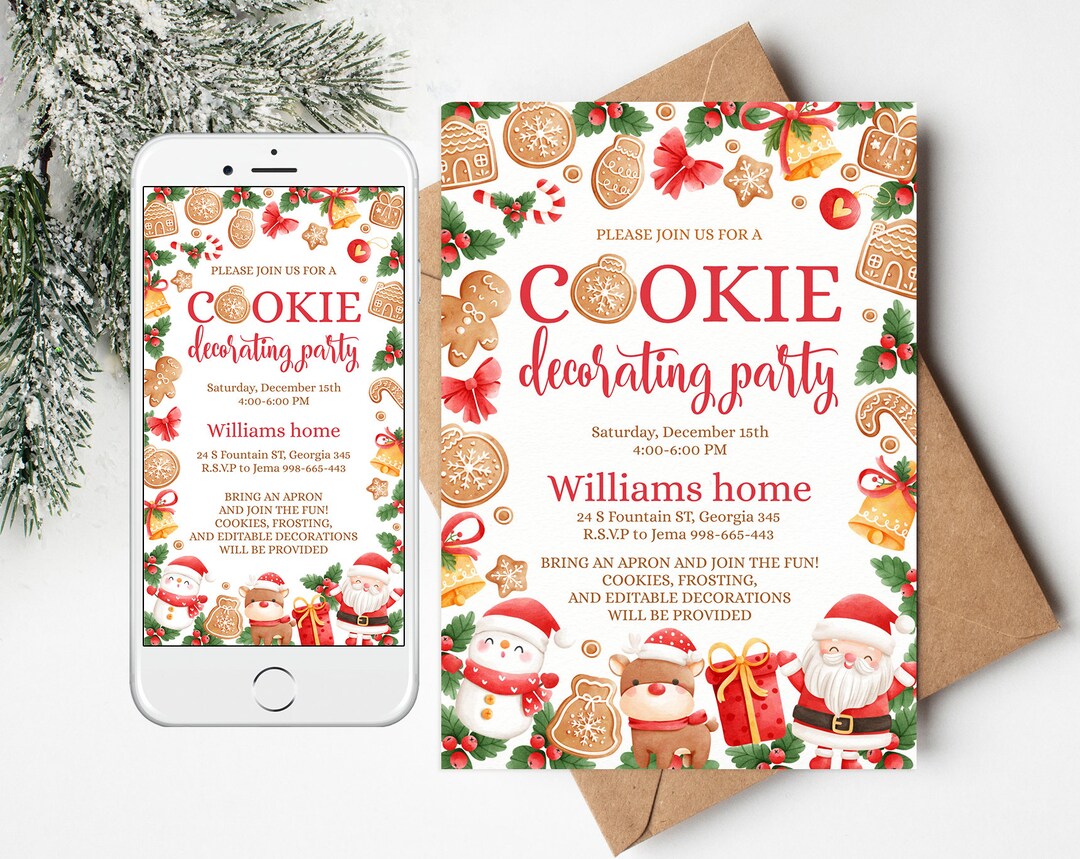 Editable Cookie Exchange Party Invite\evite. Cookie Decorating ...