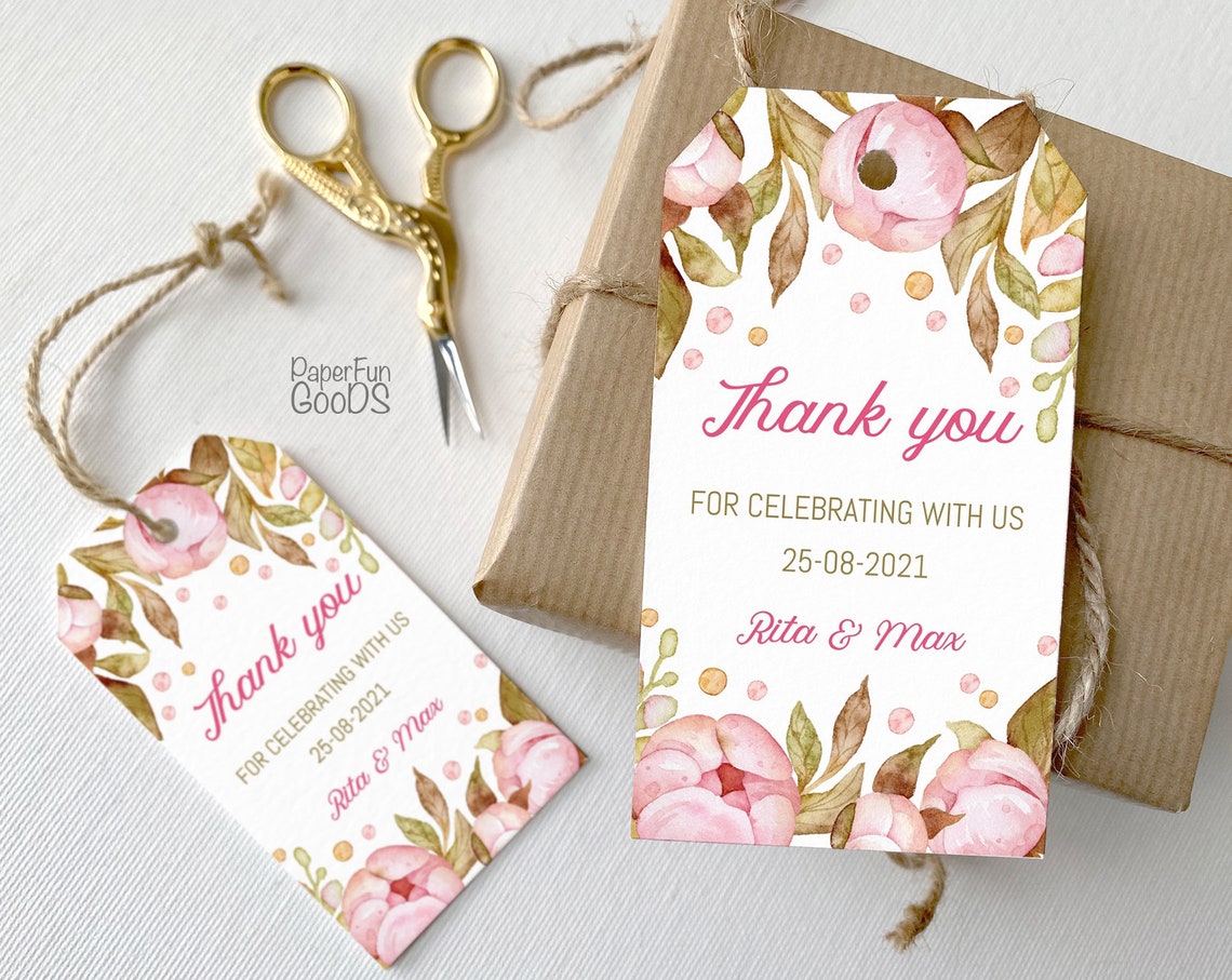 EDITABLE Thank You Tags. Personalised Party Tag. Digital Birthday ...