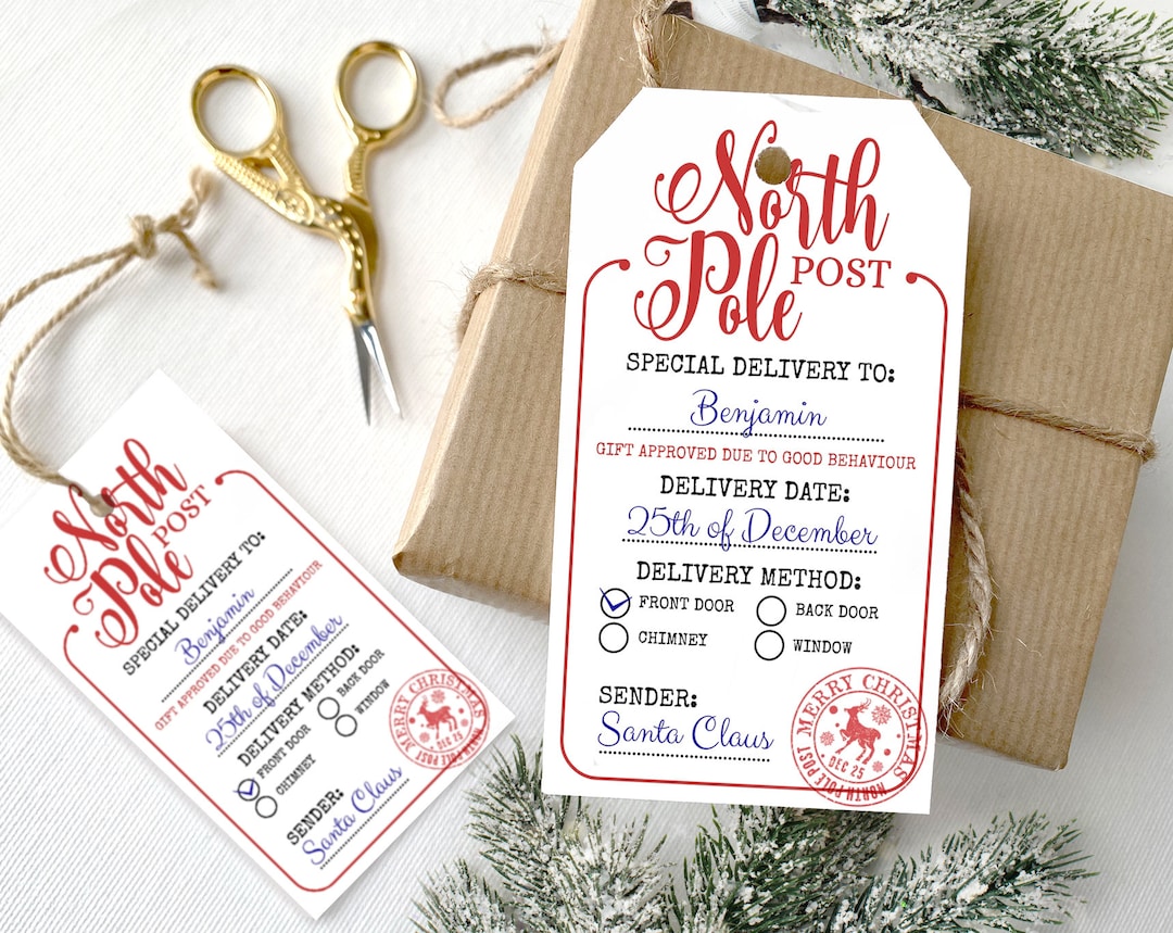 Editable North Pole Special Delivery Tag. Christmas, Winter, Holiday ...