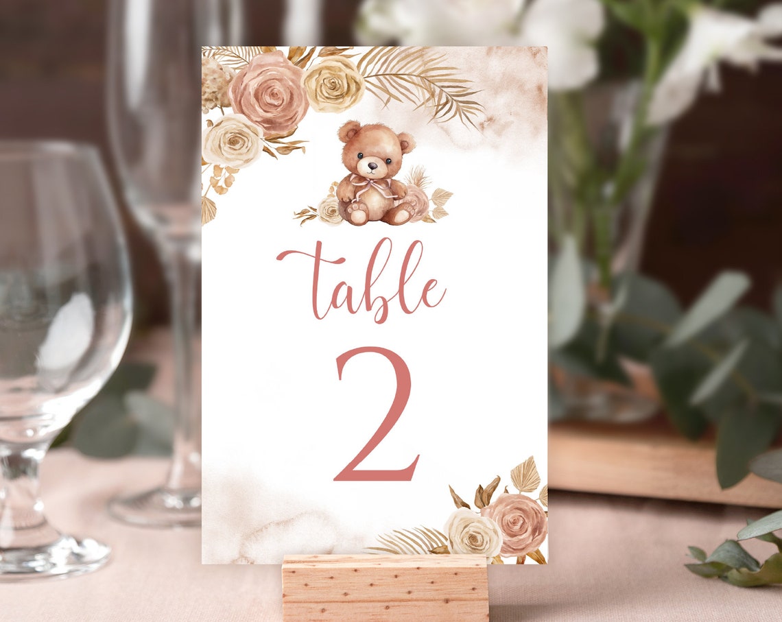 EDITABLE Digital Menu Card 4x8 in and Table Number4x6 In. Baby Shower ...