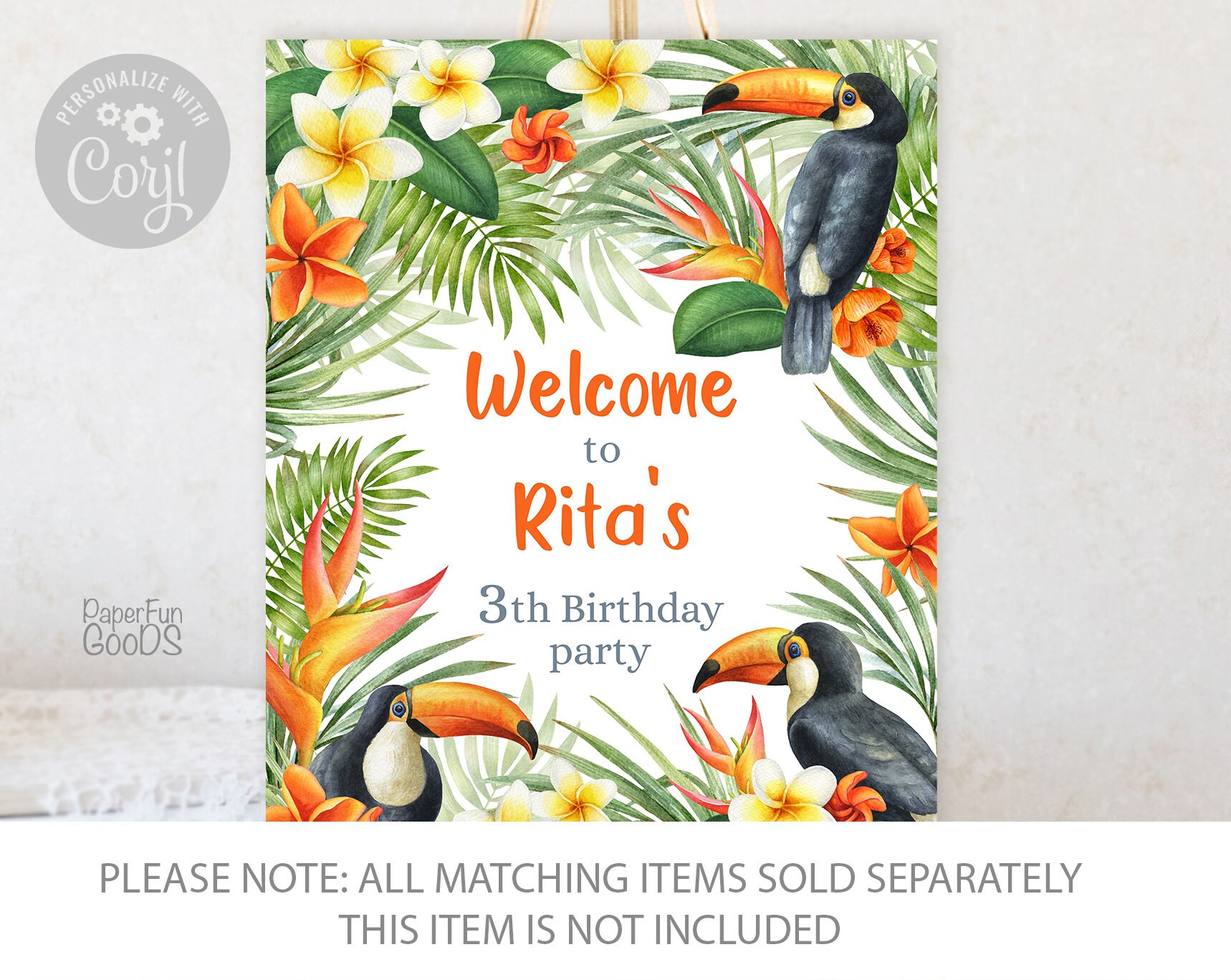 A-Z ALPHABET Tropical Banner. Printable Digital Party Decoration ...