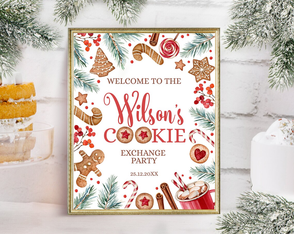 Editable Cookie Exchange Party Welcome Sign. Cookie Decorating ...