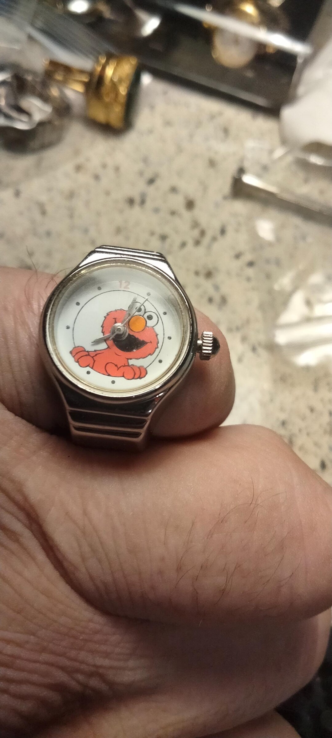 Ring Watch, Vintage Elmo Sesame Street Jim Henson Ringwatch Rare . New ...