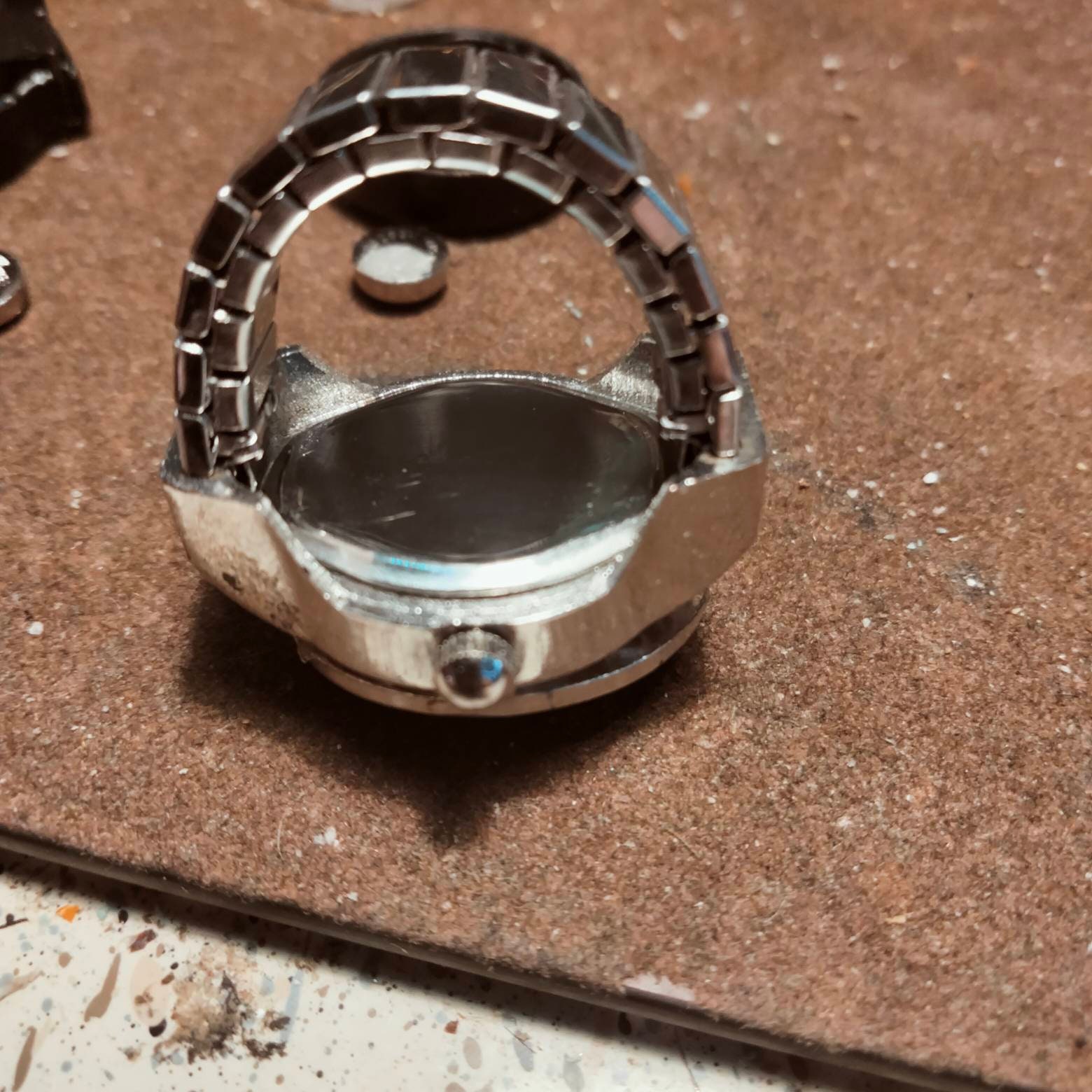 Ring Watch Synthetic Stone Flip Lid New Swiss Silver Oxide - Etsy