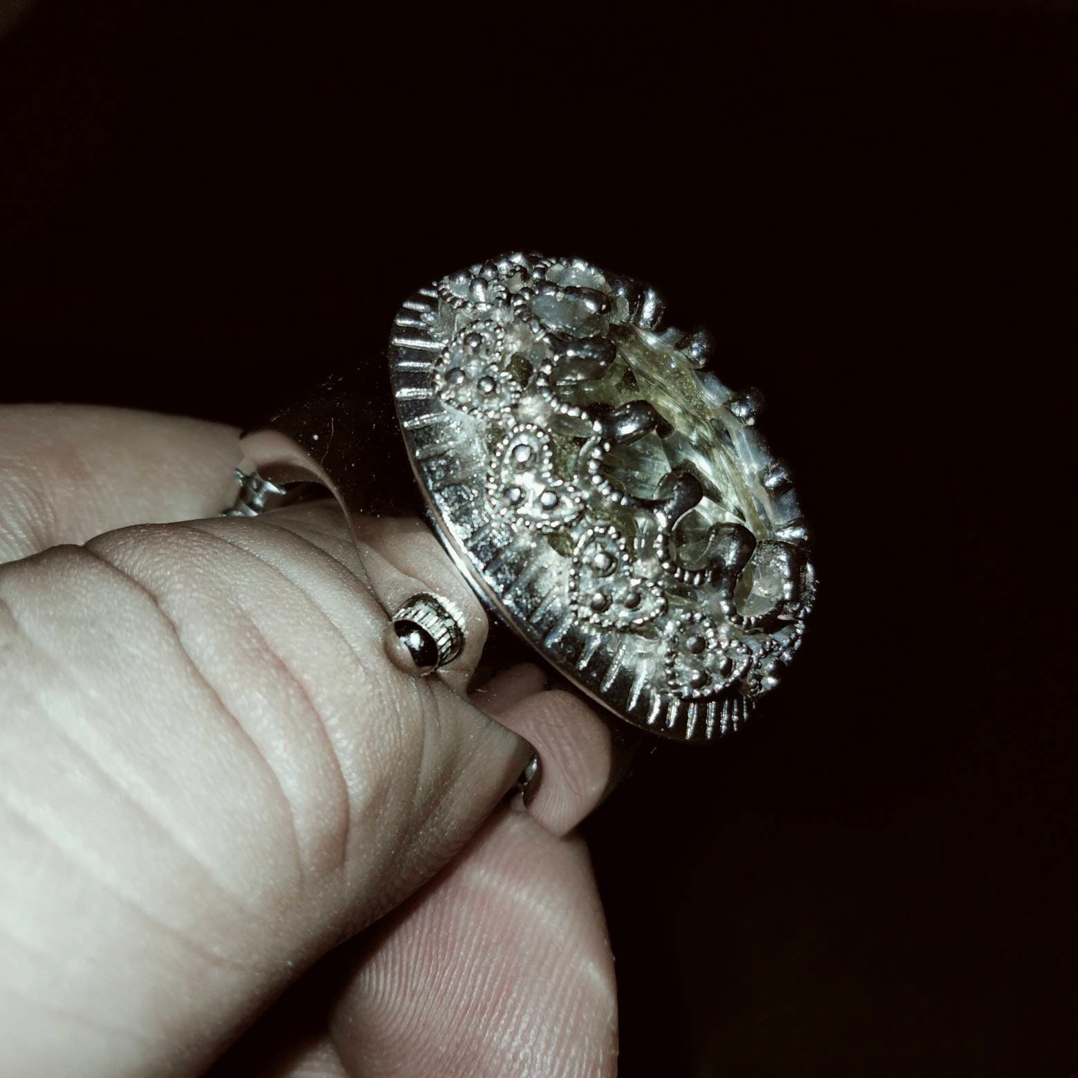 Ring Watch, Very Shiny, Locket, Flip Lid, New Swiss Silver Oxide ...