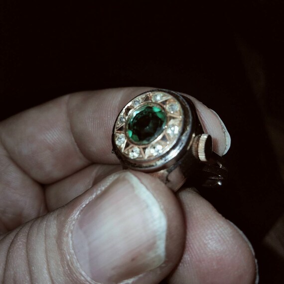 Ring Watch, Buler, Swiss Movement, flip lid - Gem