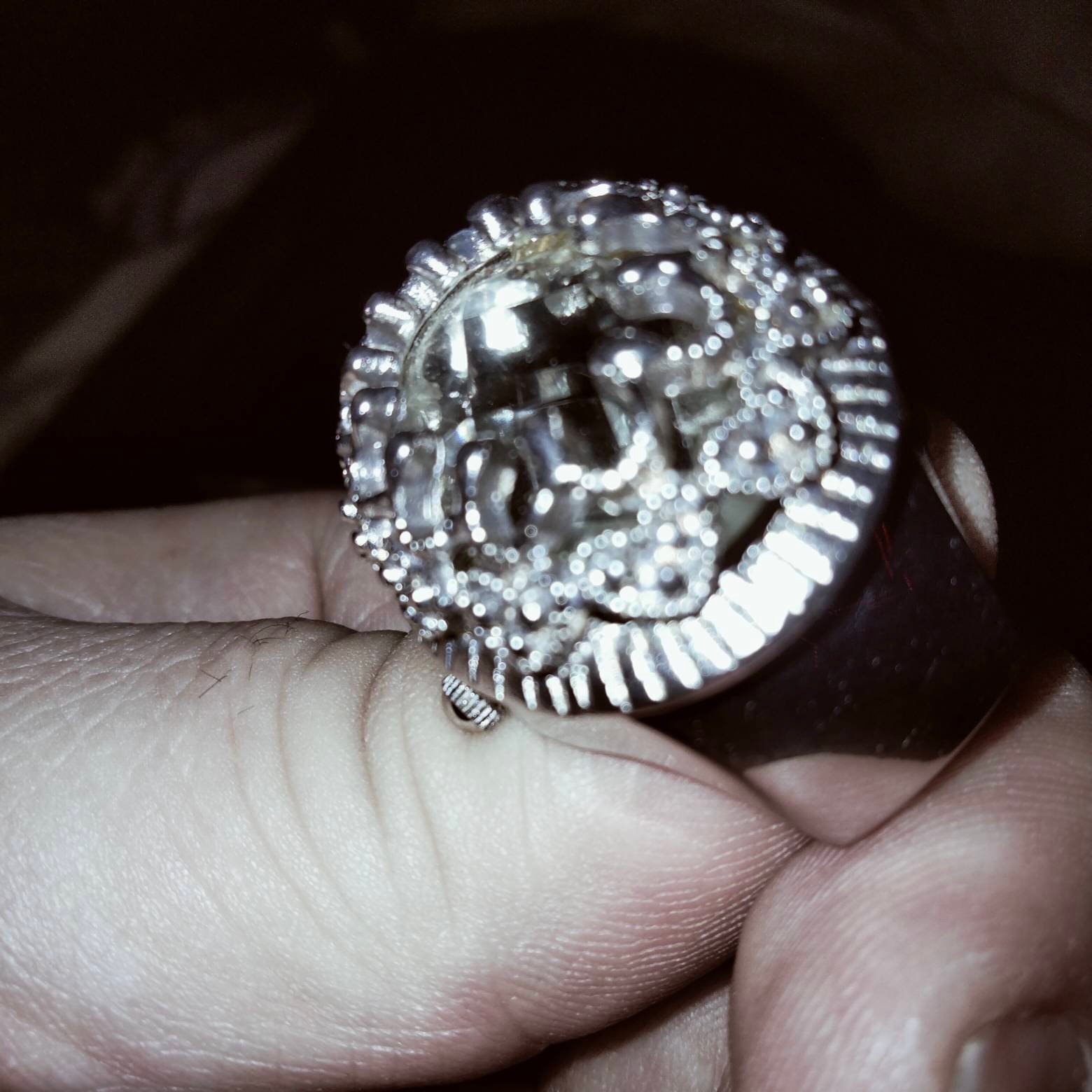 Ring Watch, Very Shiny, Locket, Flip Lid, New Swiss Silver Oxide ...