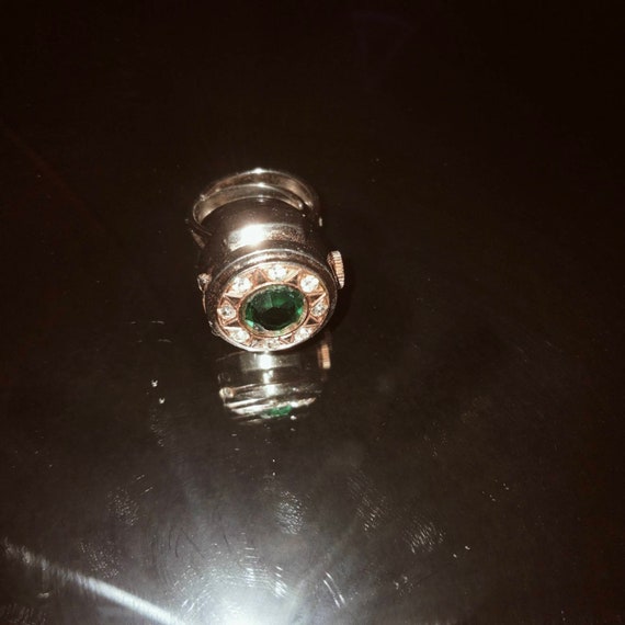 Ring Watch, Buler, Swiss Movement, flip lid - Gem