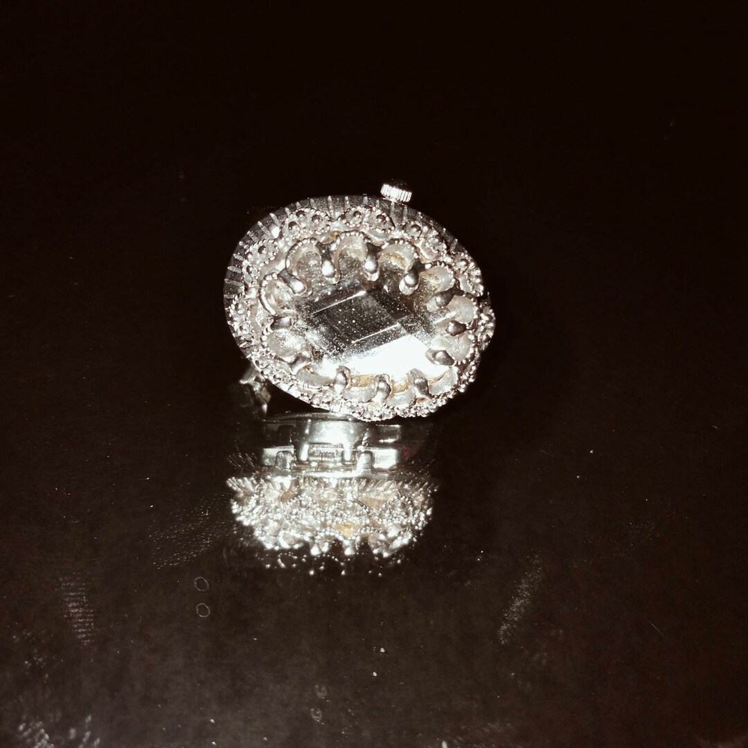 Ring Watch, Very Shiny, Locket, Flip Lid, New Swiss Silver Oxide ...