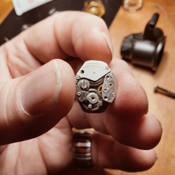 Ring Watch, Buler, Swiss Movement, flip lid - Gem