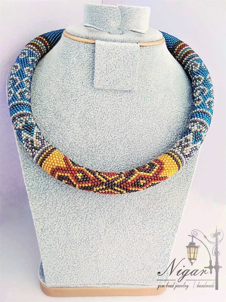 Seed Bead Necklace Crochet Beaded Necklace Jewelry for Gifts Unique ...