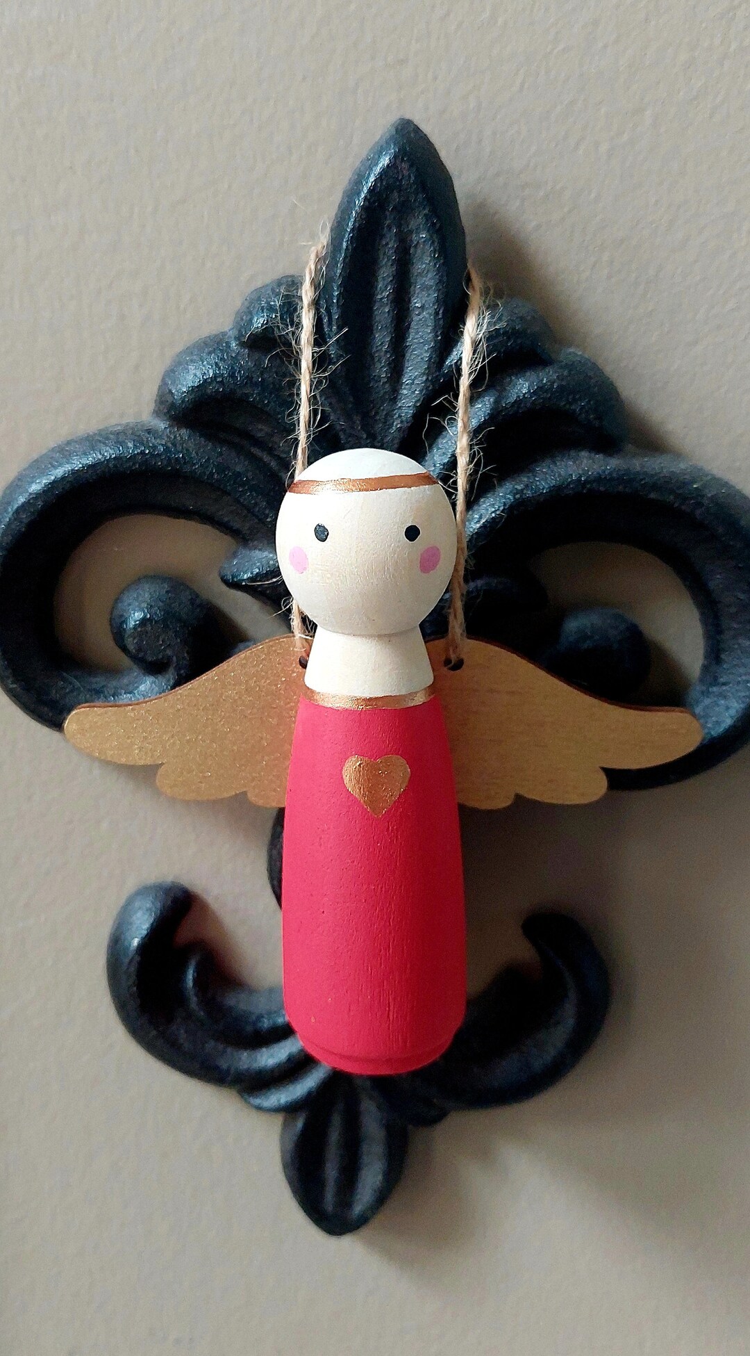 Angel Doll, Wood Angel Doll, Peg Doll, Christmas Craft, Christmas Angel ...
