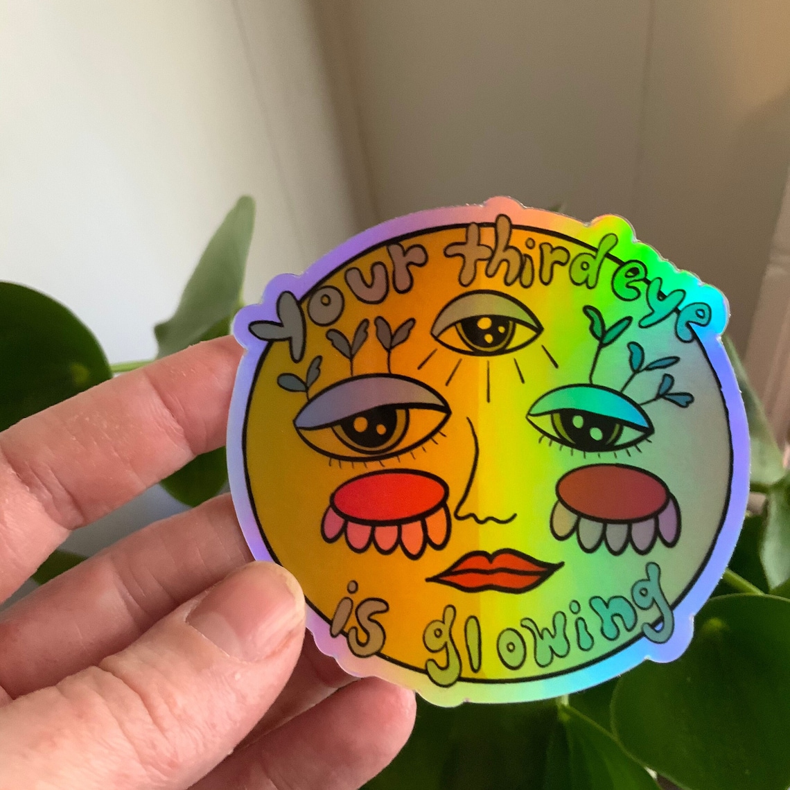 Third Eye Sticker Trippy Sticker Spiritual Holographic | Etsy