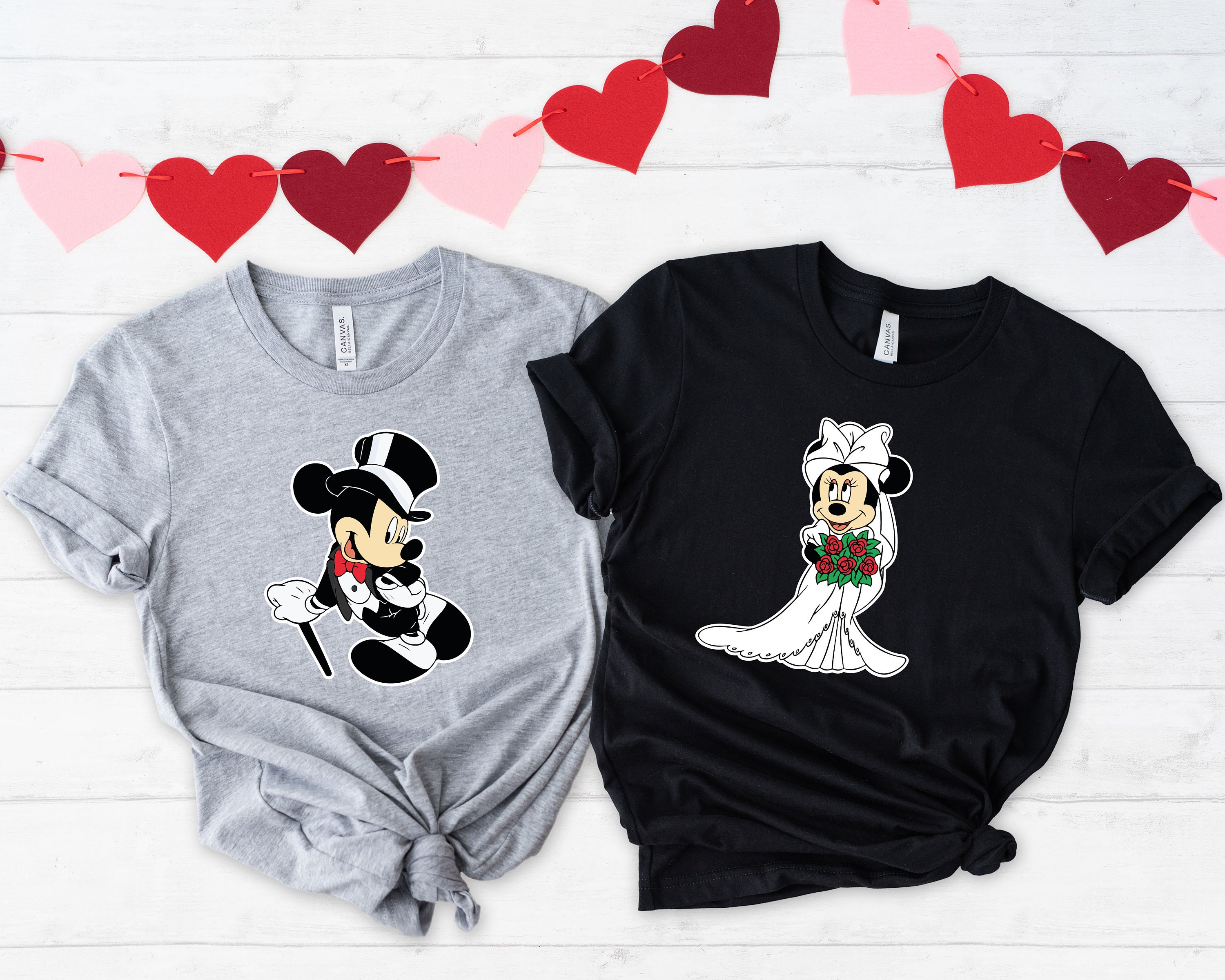 Camisetas Disney Novio Novia Camisas De Compromiso De Disney, Luna De