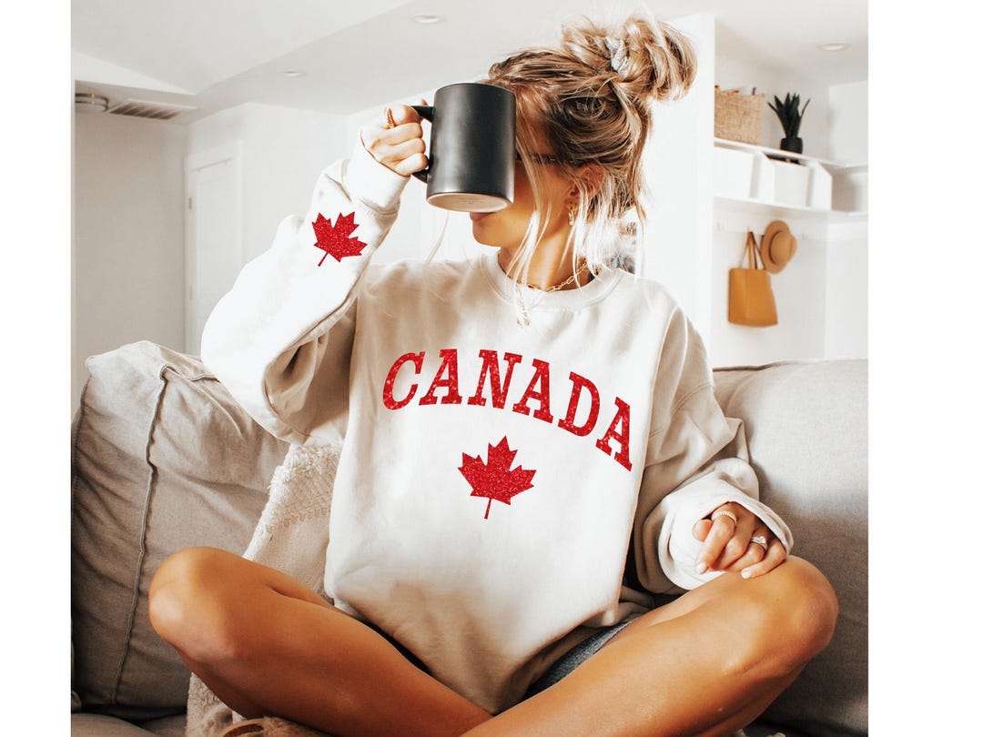 Glitter Look Canada Sweatshirt, Canada Flag Hoodie, Canadian Shirt ...