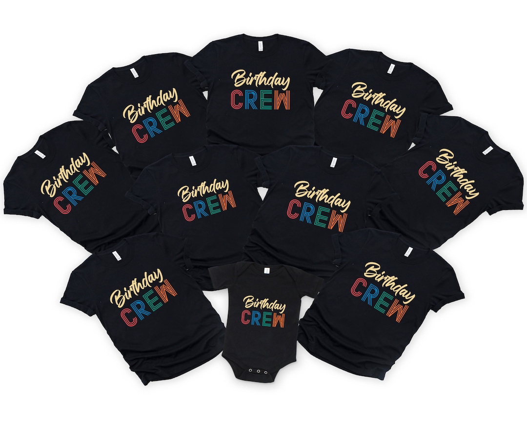 Birthday Crew Shirts, Retro Birthday Group T-shirts, Birthday Squad ...