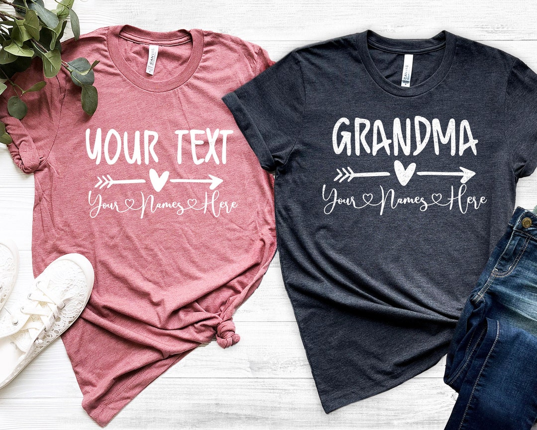 Custom Grandma T Shirts, Grandma Shirts With Grandkids Names, Gift for ...