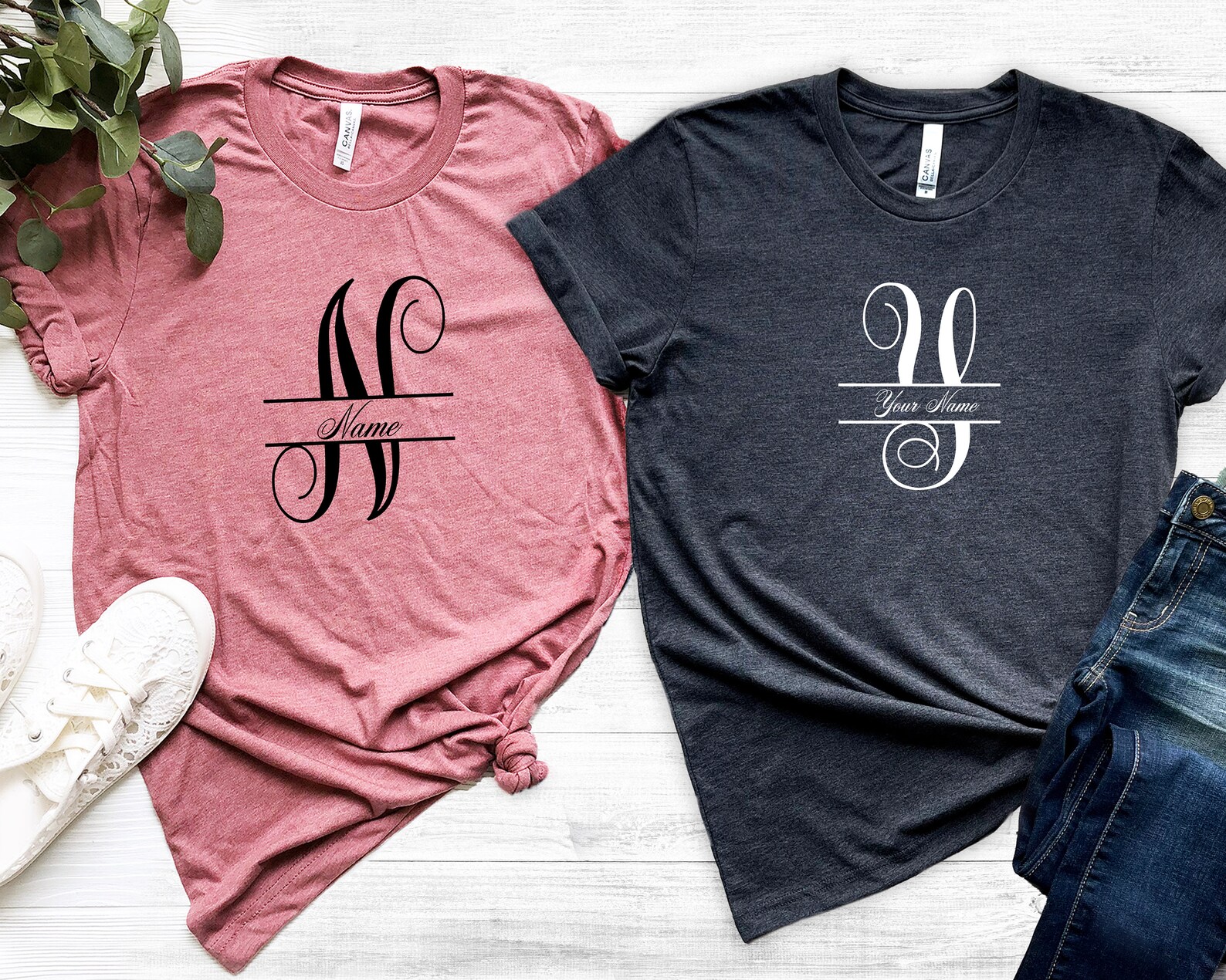 Split Monogram Toddler Tshirt Custom Name Toddler Tshirt - Etsy