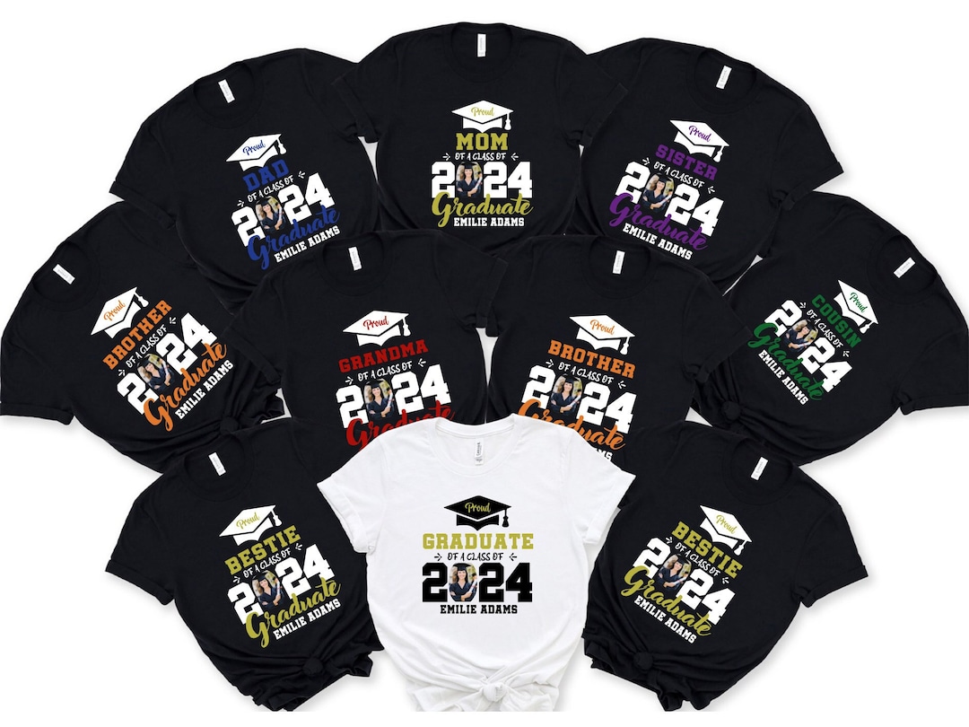 Proud Family of 2024 Graduate Shirt, Custom Photo Graduation Shirt ...