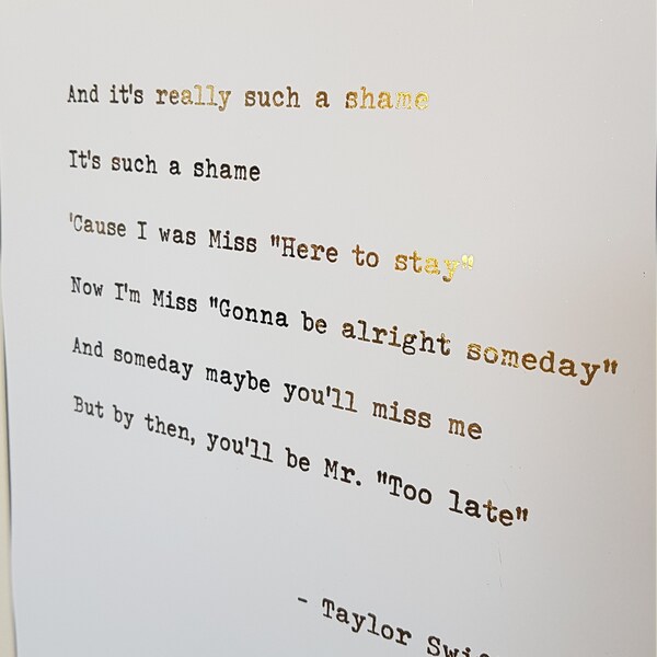 Lyric Quote - Etsy