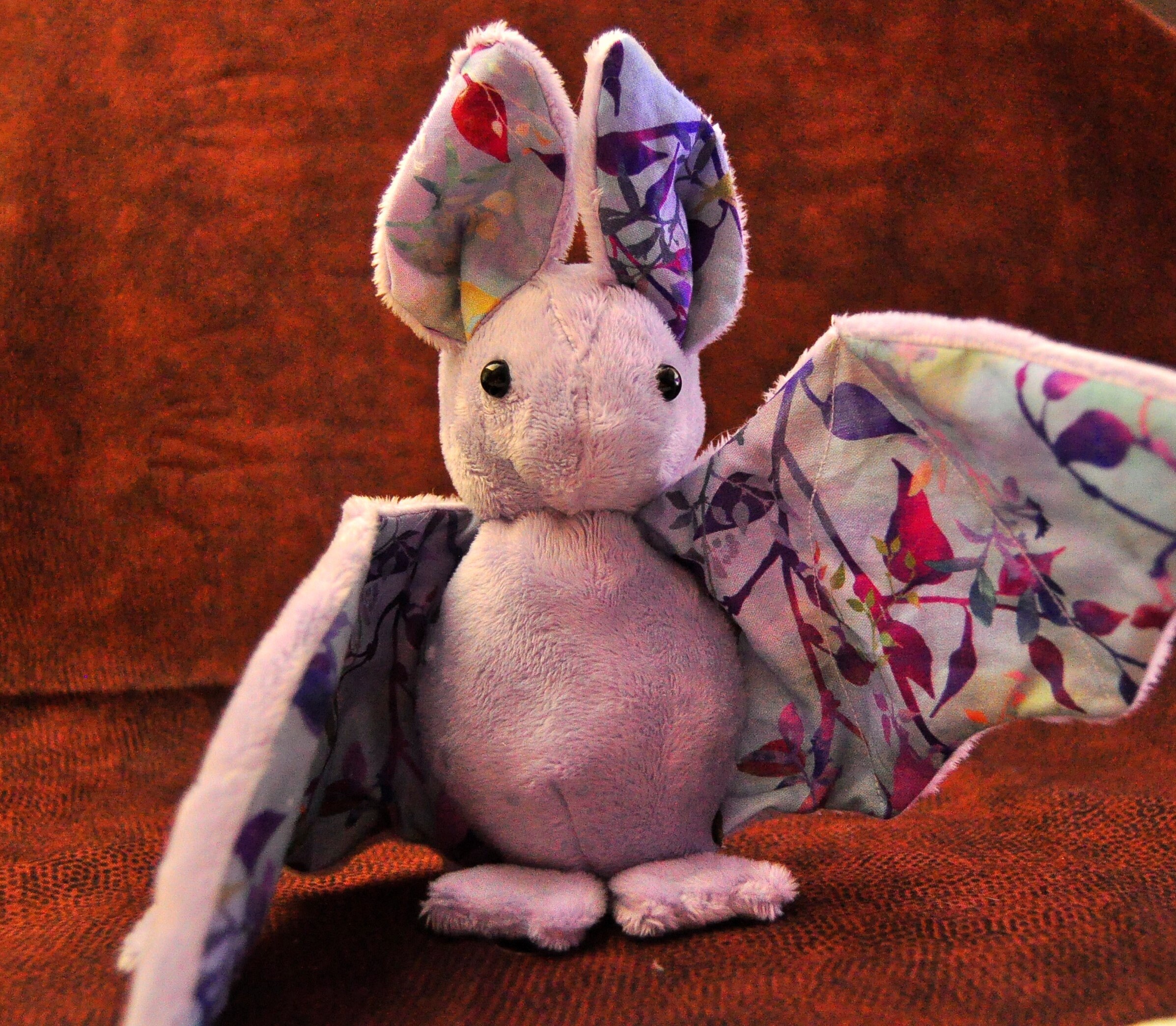Lilac Plush Bat Beautiful Floral Bat Stuffed Animal Purple - Etsy