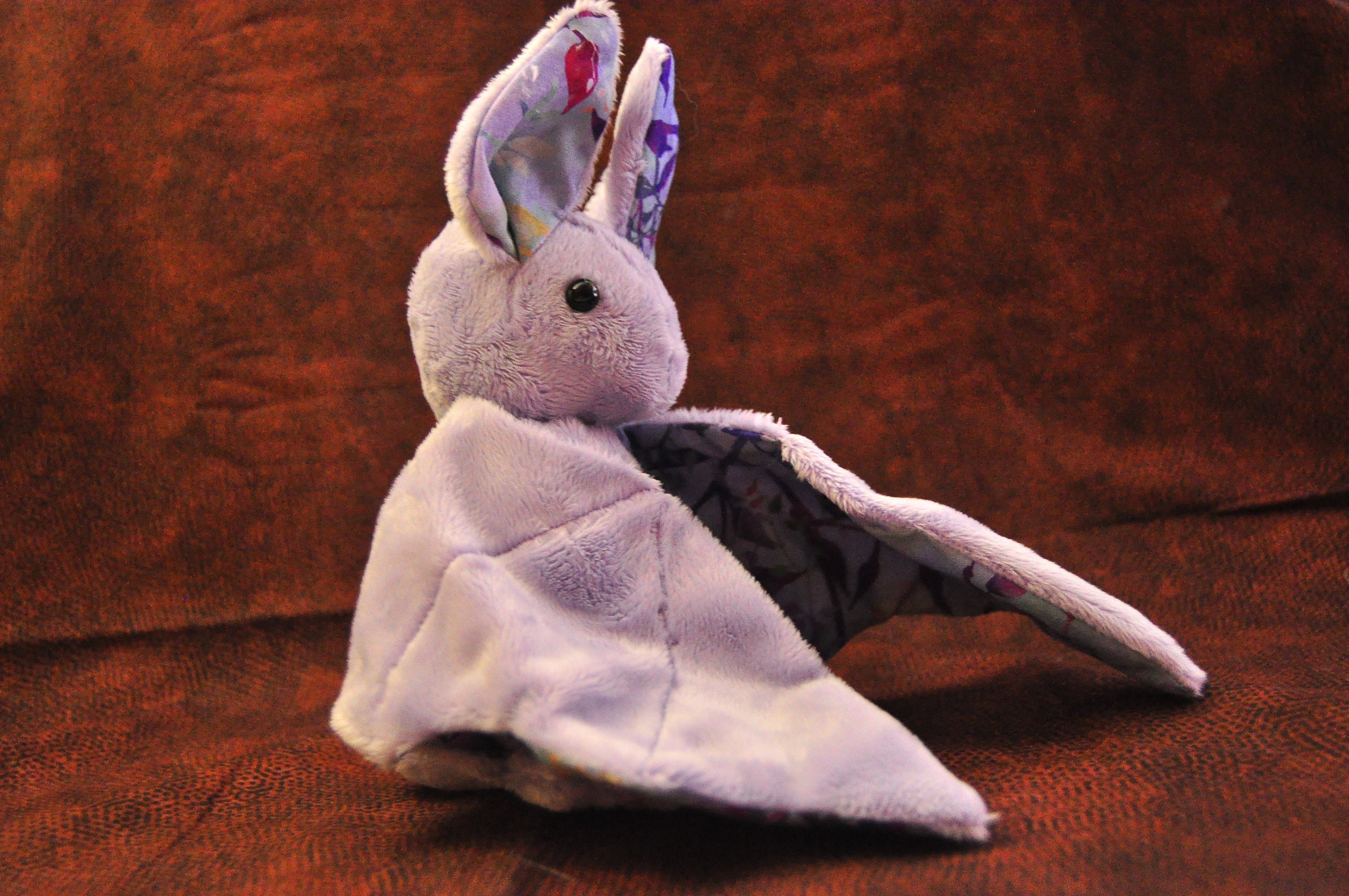 Lilac Plush Bat Beautiful Floral Bat Stuffed Animal Purple - Etsy