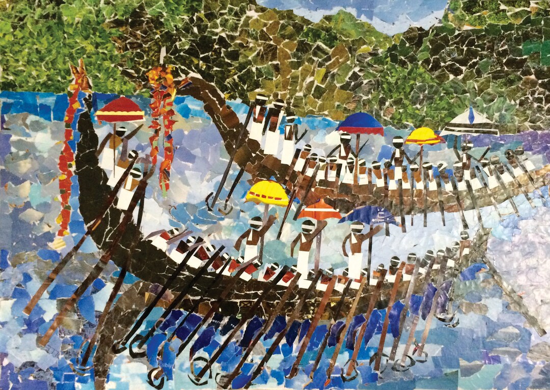 Vallam Kali boat Race Limited Edition Print Unframed 15-year-old Indian ...
